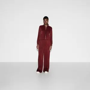 Gucci Gg Jacquard Elastic Waistband Trousers - Brown