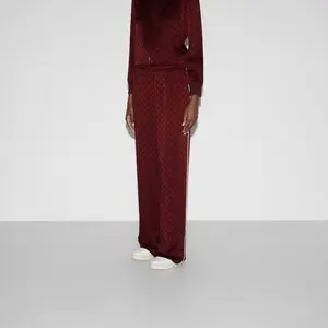 Gucci Gg Jacquard Elastic Waistband Trousers - Brown