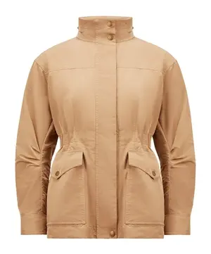 Moncler High-neck Drawstring Jacket - Light Brown