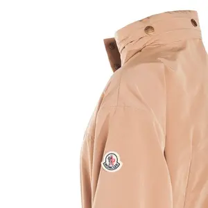 Moncler High-neck Drawstring Jacket - Light Brown
