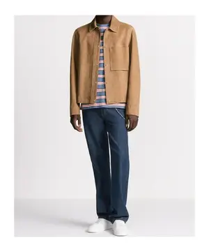 Dior Suede Collared Button-up Jacket - Brown