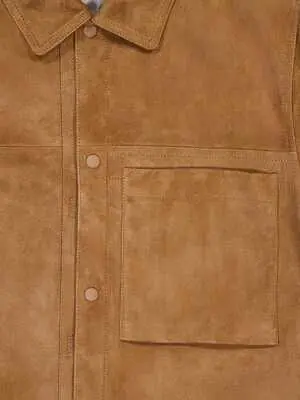 Dior Suede Collared Button-up Jacket - Brown