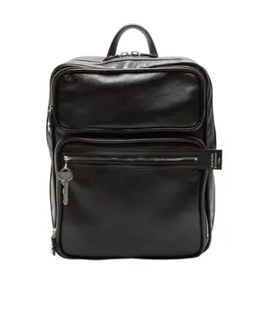 Acne Studios Leather Backpack With Top Handle And Silver-tone Hardware - Black