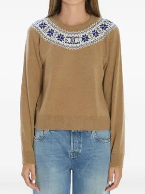 Celine Fair Isle Cashmere Crew Neck Sweater