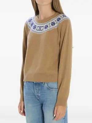 Celine Fair Isle Cashmere Crew Neck Sweater