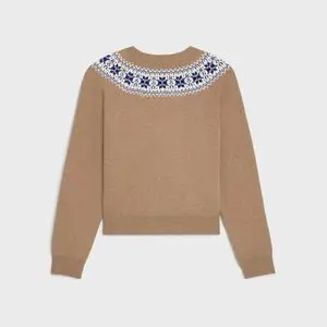 Celine Fair Isle Cashmere Crew Neck Sweater
