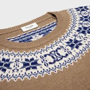 Celine Fair Isle Cashmere Crew Neck Sweater