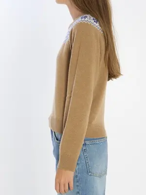 Celine Fair Isle Cashmere Crew Neck Sweater