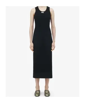 Alexander McQueen Ribbed Bodycon Sleeveless Midi Dress