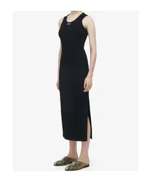 Alexander McQueen Ribbed Bodycon Sleeveless Midi Dress