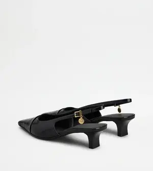 TOD'S Slingback Pumps With Buckle Charm - Black