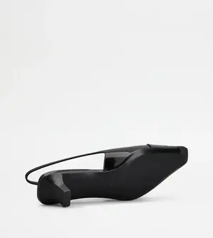 TOD'S Slingback Pumps With Buckle Charm - Black