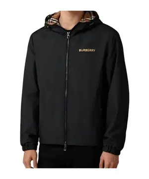 Burberry Hooded Jacket With Zipper Closure