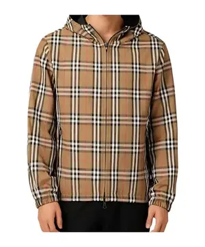 Burberry Hooded Jacket With Zipper Closure