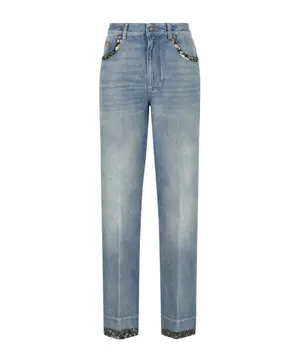 Valentino Garavani Logo Patch Boyfriend Jeans