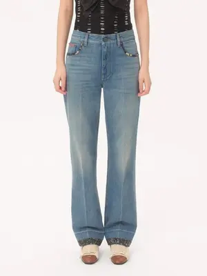 Valentino Garavani Logo Patch Boyfriend Jeans