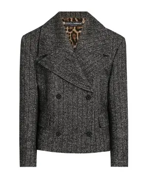 Dolce & Gabbana Striped Double-breasted Jacket - Black