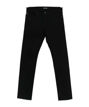 TOM FORD Logo Patch Straight Leg Jeans - Black