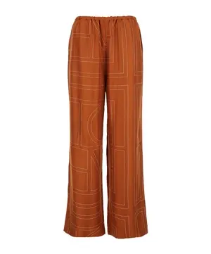TOTEME Monogram-patterned Wide-leg Trousers