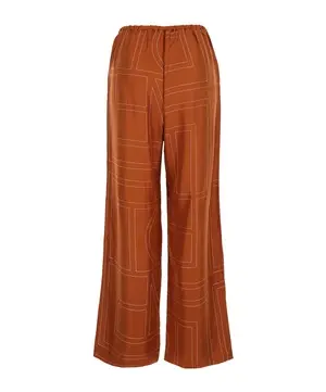 TOTEME Monogram-patterned Wide-leg Trousers