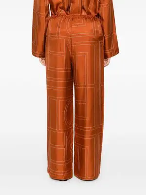 TOTEME Monogram-patterned Wide-leg Trousers