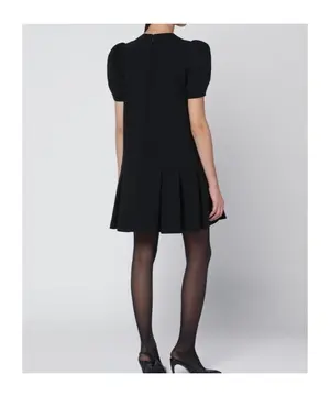 Moschino Mini Dress With Puff Sleeves And Pleated Skirt