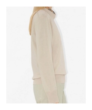 Burberry Checked Knitted Crewneck Jumper - Nutmeg