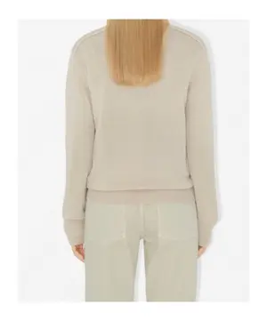 Burberry Checked Knitted Crewneck Jumper - Nutmeg