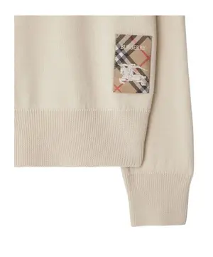 Burberry Checked Knitted Crewneck Jumper