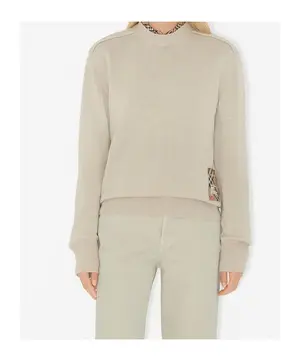 Burberry Checked Knitted Crewneck Jumper