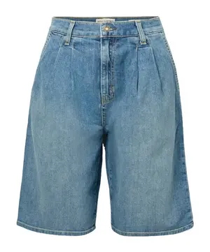 NILI LOTAN Julie Pleated Denim Shorts