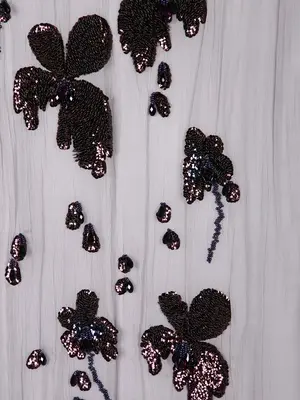 Prada Embroidered Chiffon Midi Skirt