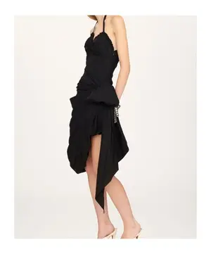 Chloé Wrapped Halterneck Dress In Cotton Poplin