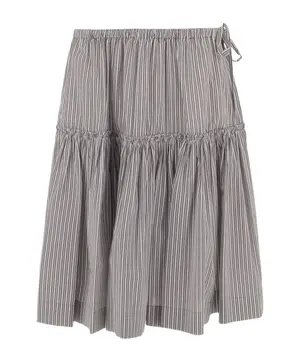 Dries Van Noten Midi Skirt With Vertical Stripes