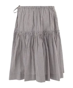 Dries Van Noten Midi Skirt With Vertical Stripes