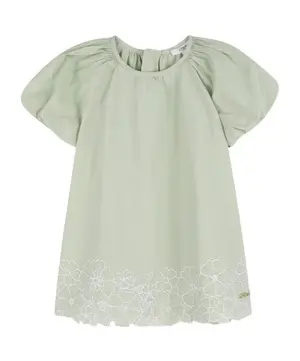 Chloé Floral-embroidered Dress - Green