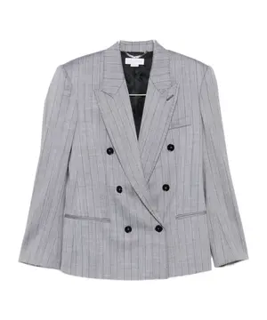 Stella McCartney Double-breasted Pinstripe Suit Jacket - Gray