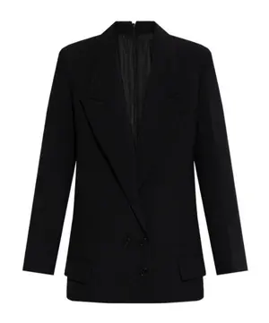 Victoria Beckham Double-breasted Peak Lapel Jacket - Black