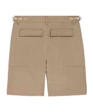 Celine Cotton Cargo Shorts - Taupe