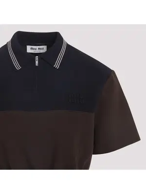 Miu Miu Cropped Collared Top With Zipper Closure
