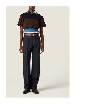 Miu Miu Cropped Collared Top With Zipper Closure