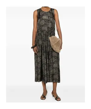 UMA WANG Sleeveless Round Neck Printed Dress - No