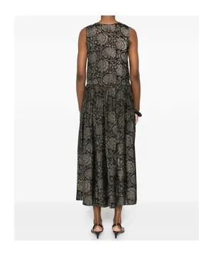 UMA WANG Sleeveless Round Neck Printed Dress - No