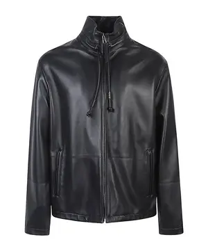 Loewe Zip-up Jacket In Nappa Lambskin - Black