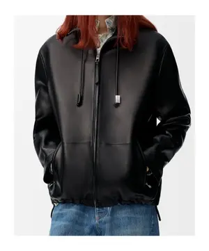 Loewe Zip-up Jacket In Nappa Lambskin - Black