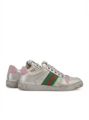Gucci Vintage Logo Screener Sneakers - Silver