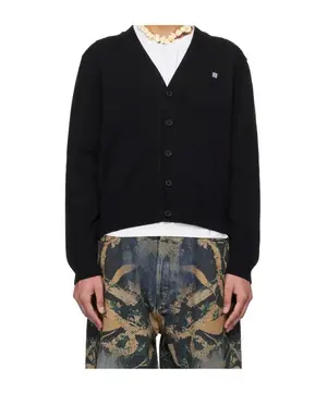 Acne Studios Appliqué V-neck Cardigan - Black