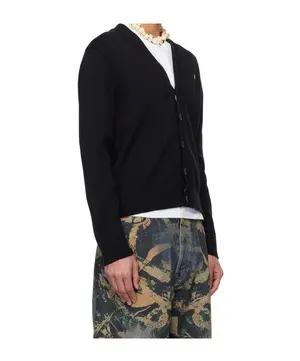 Acne Studios Appliqué V-neck Cardigan - Black