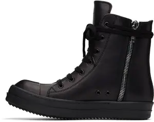 Rick Owens Leather High Top Sneakers