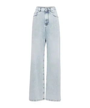 Brunello Cucinelli High Waisted Wide-leg Jeans - Blue